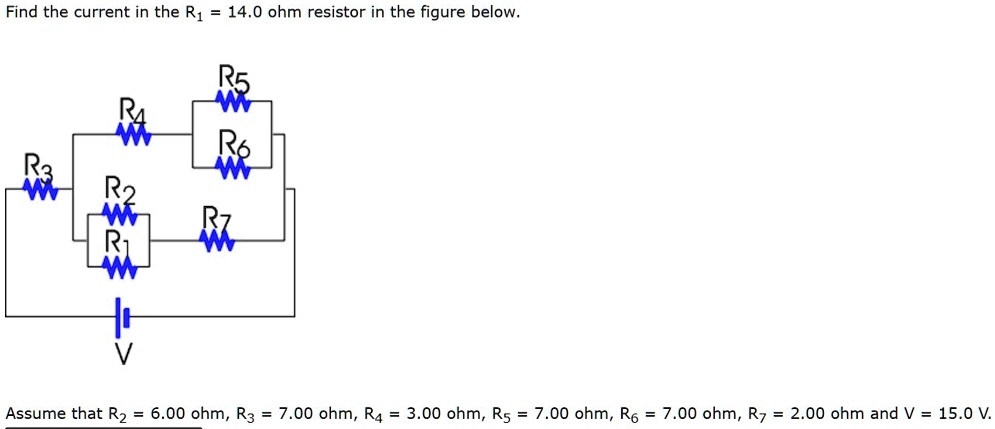 SOLVED: Find the current in the R1 14.0 ohm resistor in the figure below; Assume that R2 6.00 ...