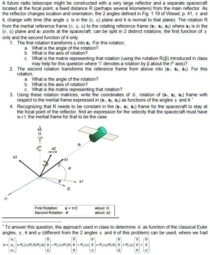 SOLVED: A future radio telescope might be constructed with a very large reflector and a separate ...