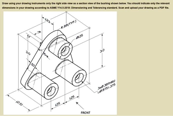 Draw using your drawing instruments only the right side view as a ...