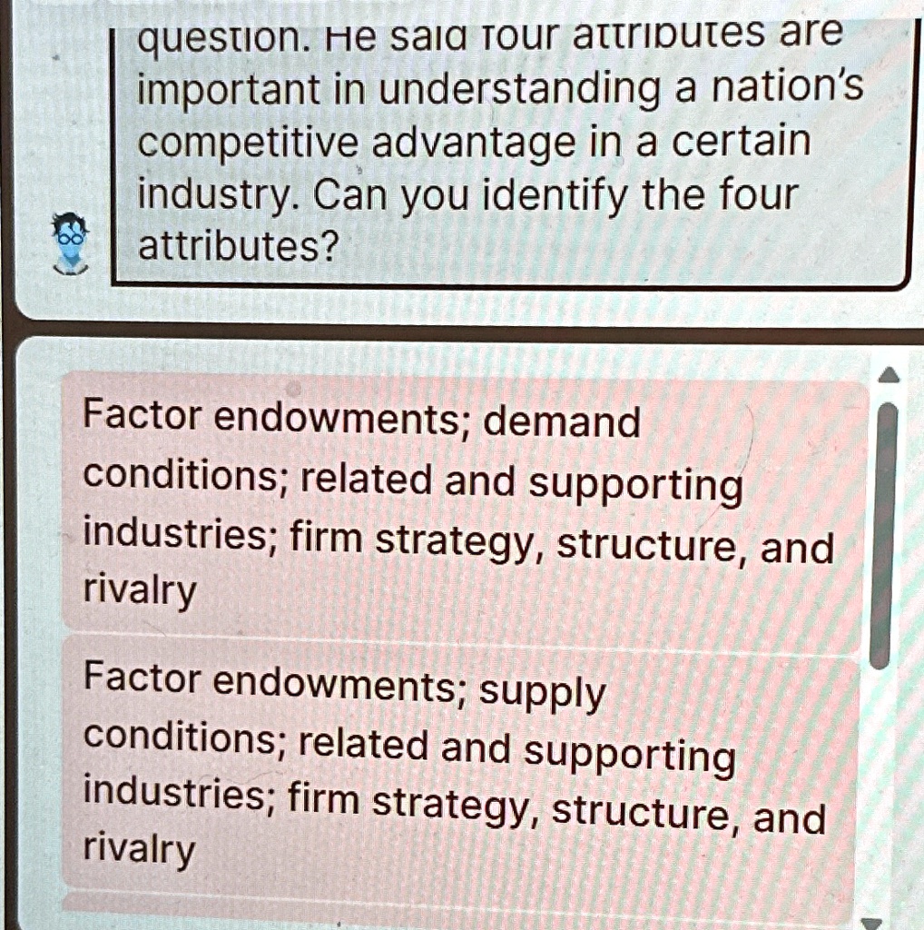 Question: He said four attributes are important in understanding a ...