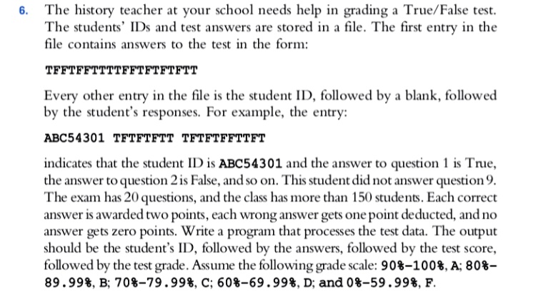 SOLVED: C++ Show Pseudocode or Flowchart Please Use Arrays!! 6. The ...