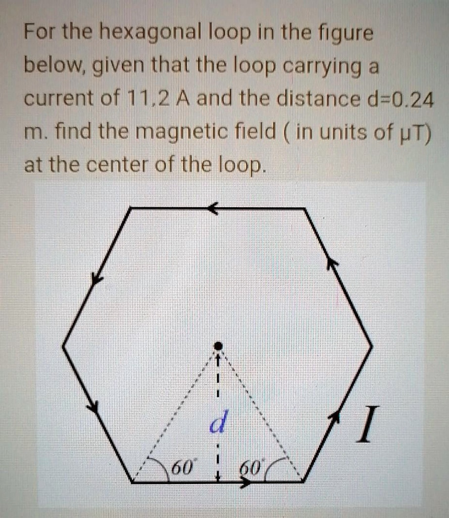 for the hexagonal loop in the figure below given that the loop carrying a current of 112 a and ...