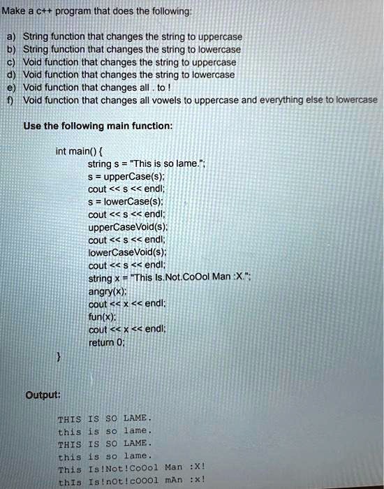 Solved Make A C Program That Does The Following A String Function 1275