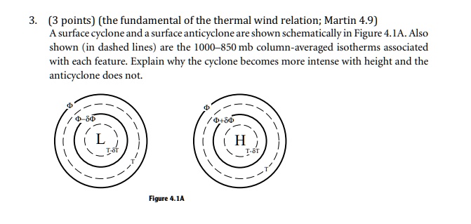 SOLVED: (The fundamentals of the thermal wind relation; Martin 4.9) A ...