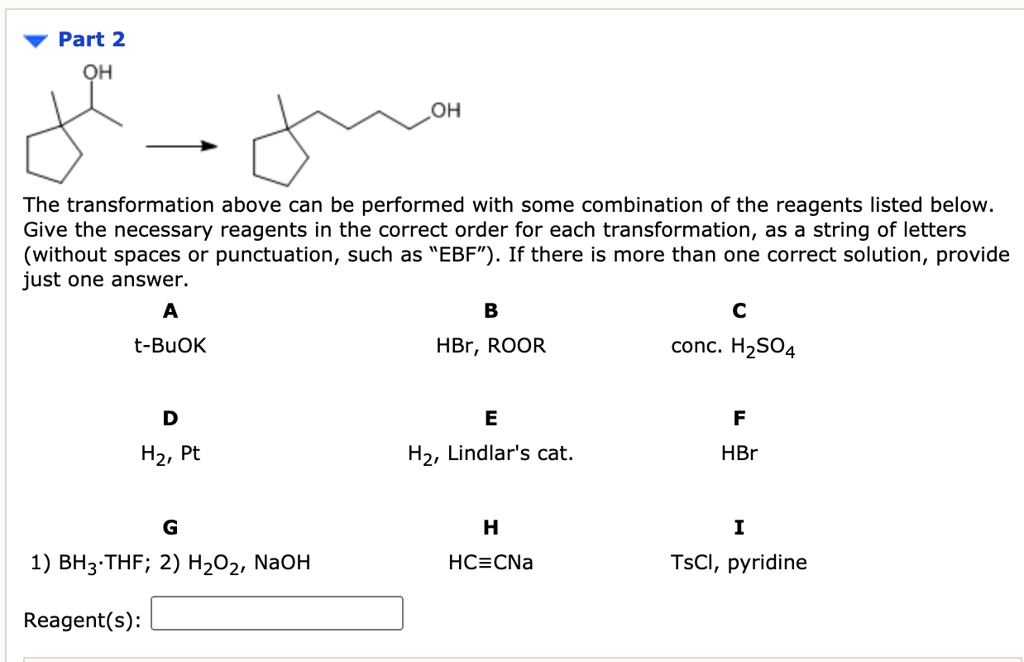 SOLVED: OH OH The transformation above can be performed with some ...