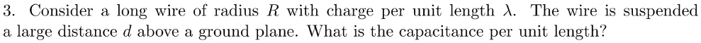 SOLVED: a large distance d above a ground plane. What is the ...
