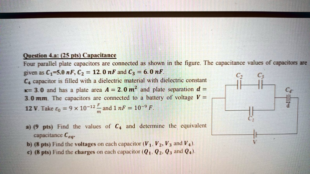 Qucstion 44 ipts capacitance four parallel plate capacitors...