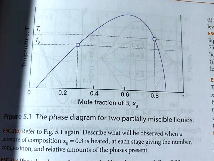 SOLVED: T; T 3 2*0 0.4 0.6 0.8 Mole fraction of B, xa Figure 5.1 The phase diagram for two ...