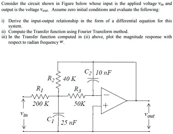 SOLVED: Consider the circuit shown in Figure below, whose input is the applied voltage Vin and ...