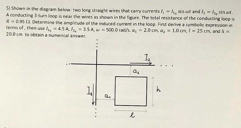 SOLVED: Shown in the diagram below are two long straight wires that ...
