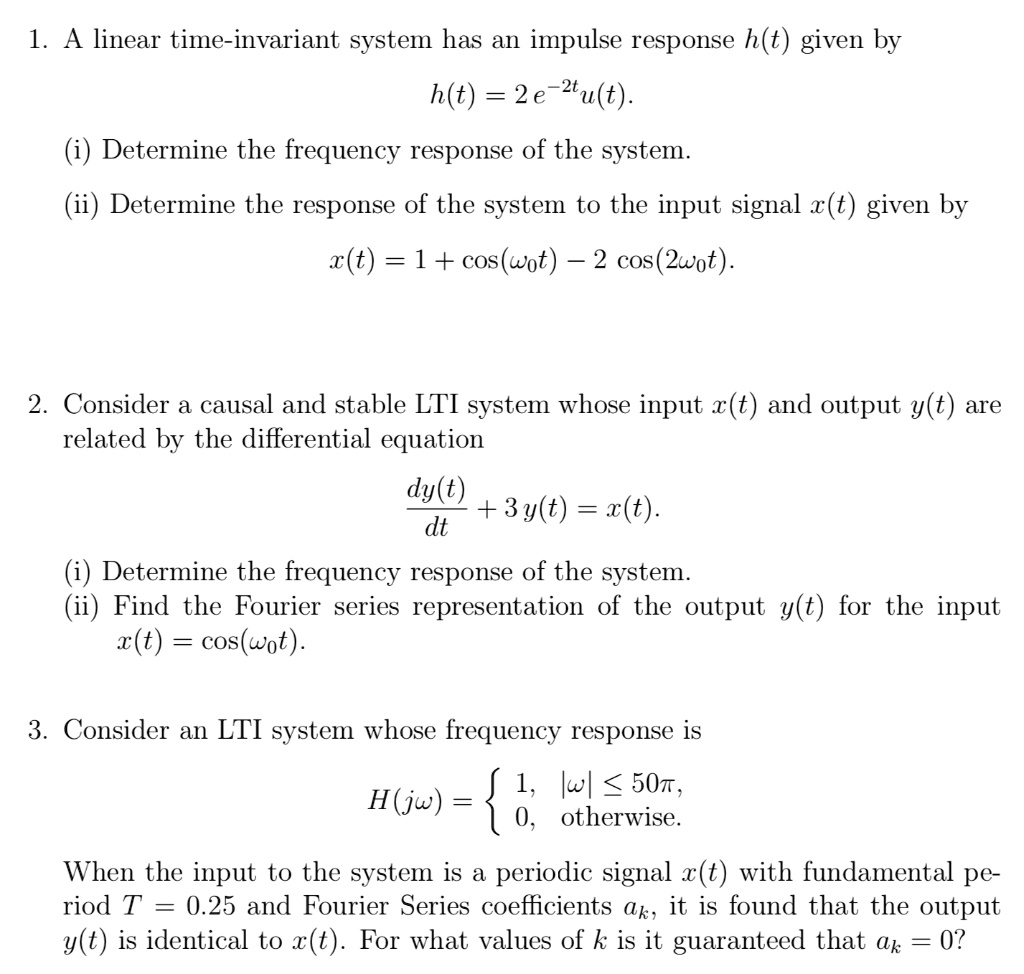 Solved Lti Systems 1 A Linear Time Invariant System Has An Impulse
