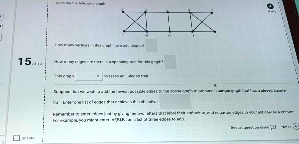 SOLVED: Consider Ihe following graph" How many vertices In this graph ...