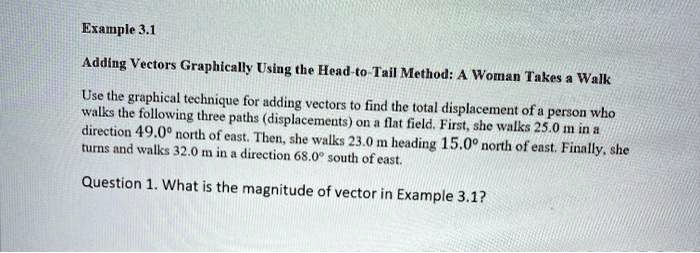 Example 3.1 Adding Vectors Graphically Using the Head-to-Tail Method: A ...