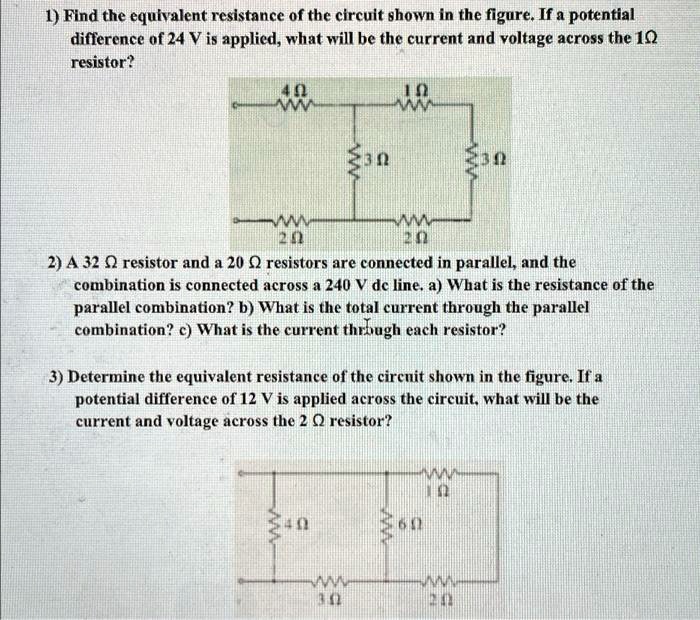 SOLVED: Find the equivalent resistance of the circuit shown in the figure. If a potential ...