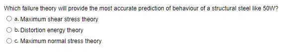SOLVED: Which failure theory will provide the most accurate prediction ...