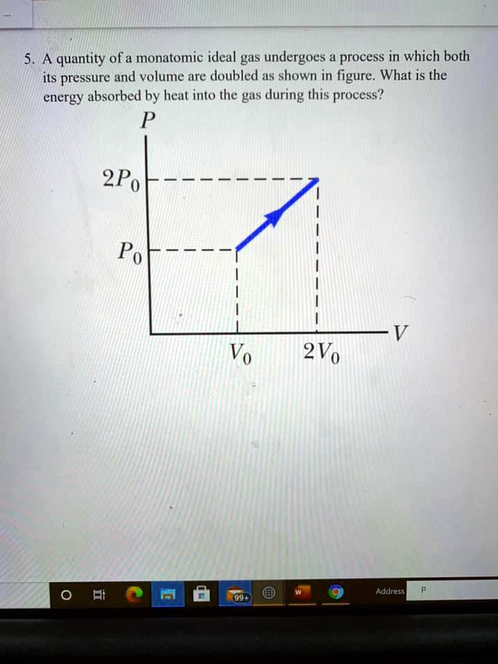a quantity of a monatomic ideal gas undergoes a process in which both ...