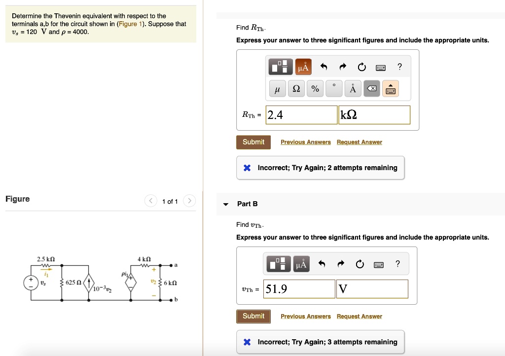 SOLVED: Determine the Thevenin equivalent with respect to the terminals ...