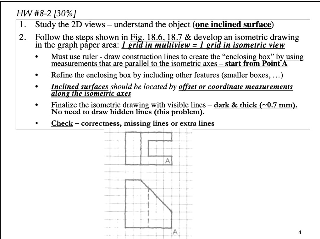 SOLVED: HW #8-2 [30%] 1 Study the 3D views to understand the object ...