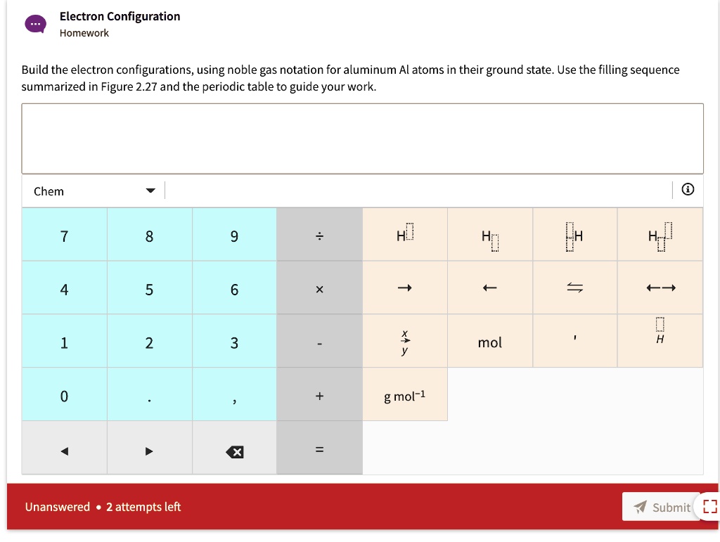 Solved Electron Configuration Homework Build The Electron Configurations Using Noble Gas