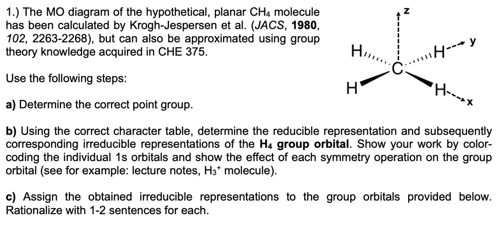 1.) The MO diagram of the hypothetical, planar CH4 molecule has been ...