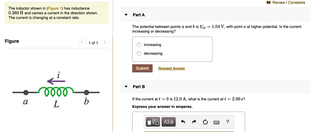 review constants the inductor shown in figure 1 has inductance 0260 h ...