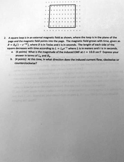 SOLVED:square Ioop [nan external magnetic field a5 shown; where the loop is in the plane of the ...