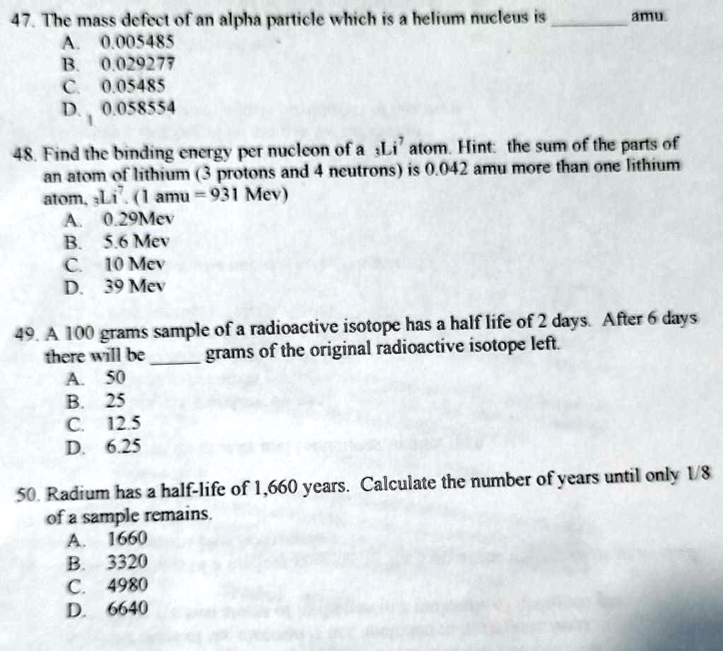 SOLVED: The mass detector of an alpha particle, which is a helium nucleus (4He2+), is 4.00277 ...