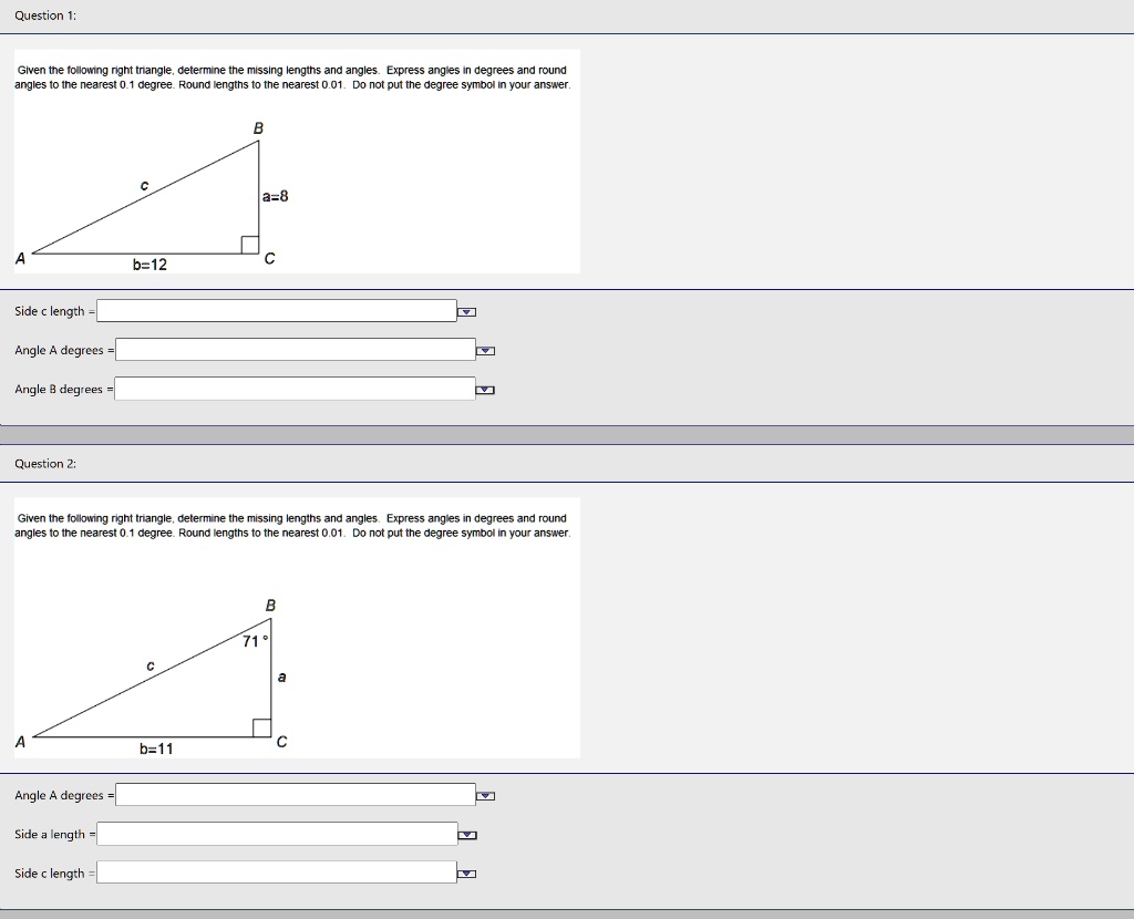 SOLVED:Question Given tne fcilowng right tnangle Ceretmine ine Missina ...