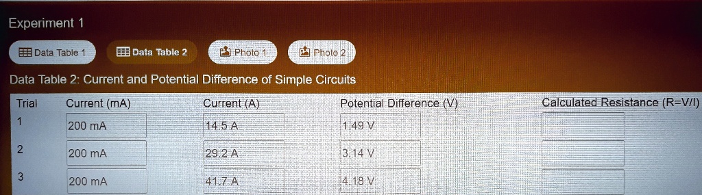 experiment 1 data table data table 2 photo photo data table 2 current ... experiment 1 data table data table 2 photo photo data table 2 current ...