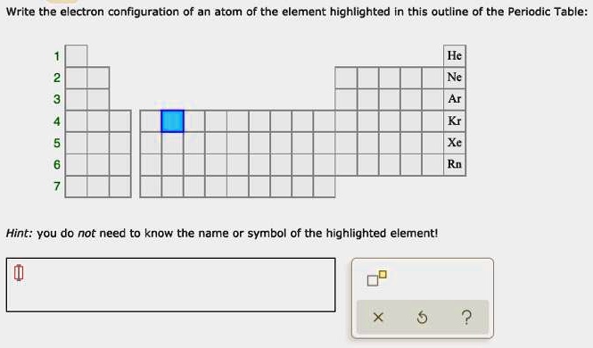 Solved Write The Electron Configuration Of An Atom Of The Element