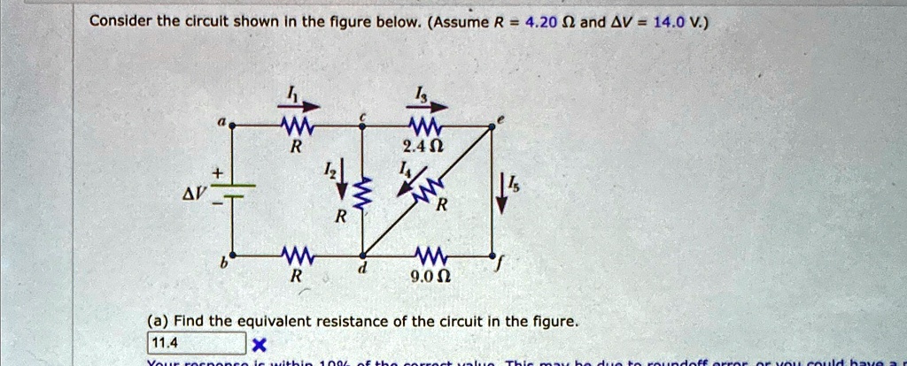 Consider the circuit shown in the figure below. (Assume R = 4.20 Ωand ΔV = 14.0 V.) (a) Find the ...