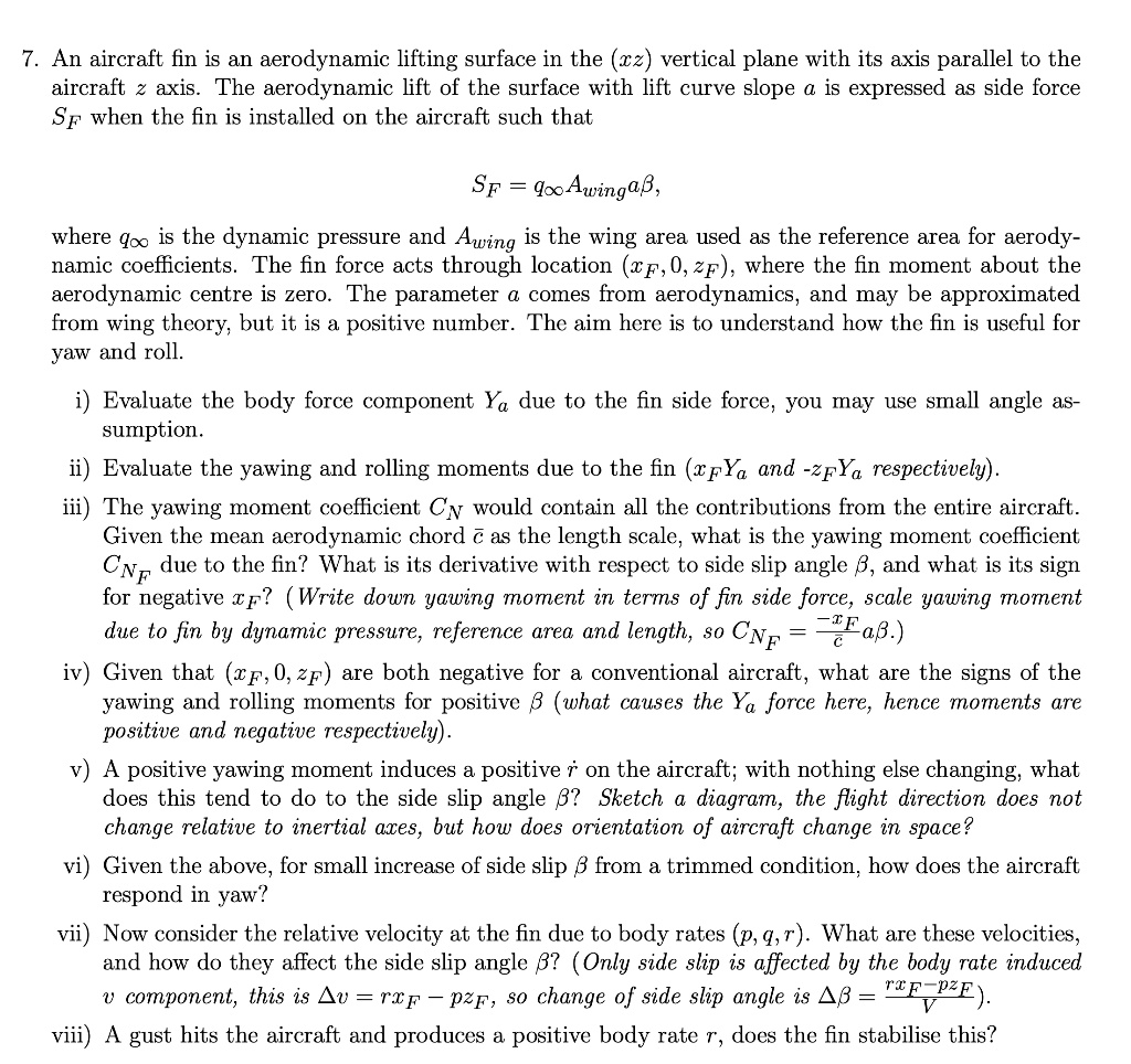 VIDEO solution: An aircraft fin is an aerodynamic lifting surface in ...