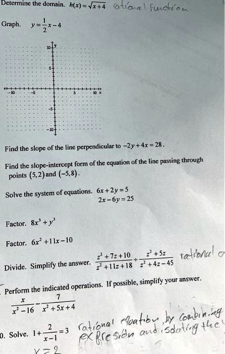 determine the domain hx nx4 fatla fuclt graph y 4 find the slope of the ...