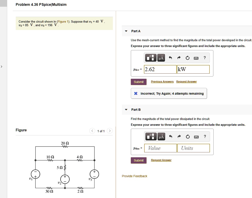 SOLVED: Problem 4.36 PSpice|Multisim Consider the circuit shown in Figure 1. Suppose that V1 ...