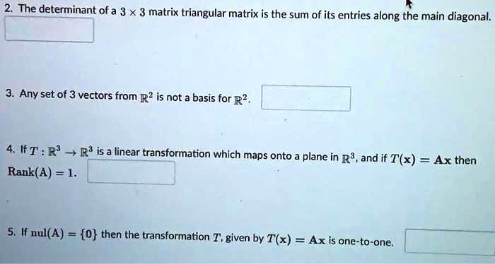 The Determinant Of A 3 X 3 Matrix Triangular Matrix Is The Sum Of Its Entries Along The Main