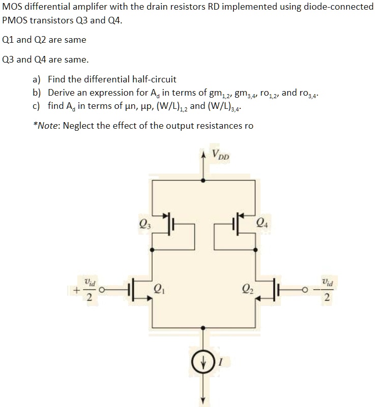mos differential amplifer with the drain resistors rd implemented using ...