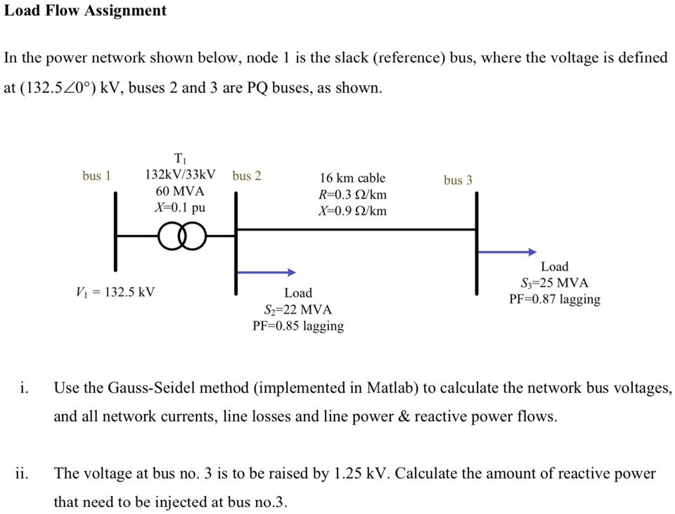 load flow assignment in the power network shown below node 1 is the ...