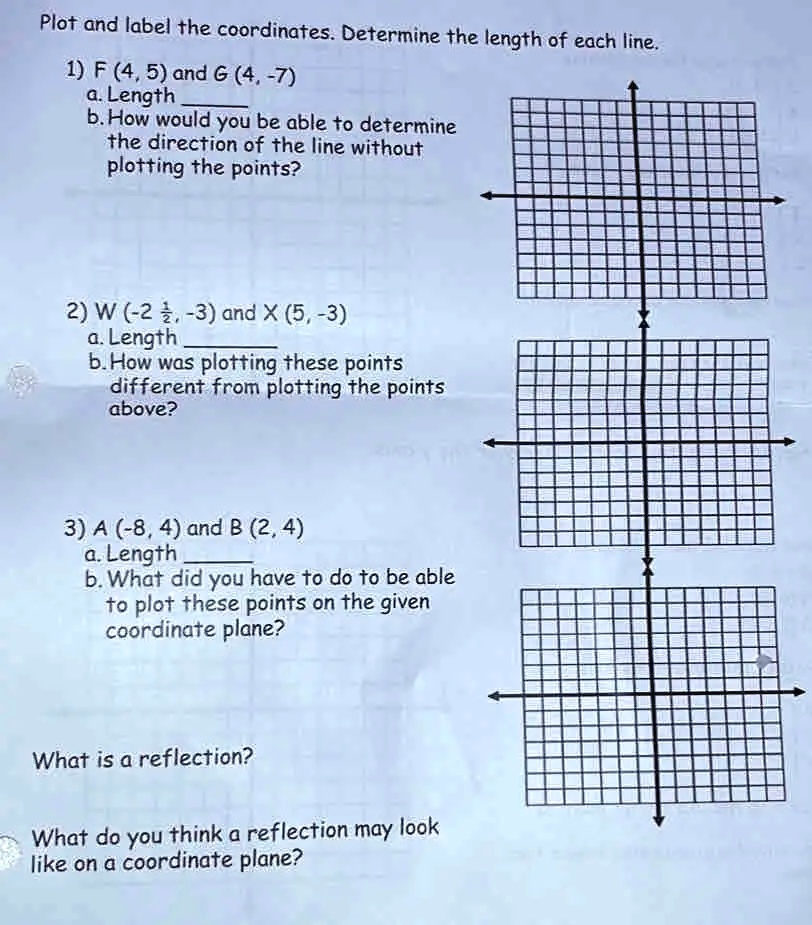 SOLVED: Plot and label the coordinates: Determine the length of each ...