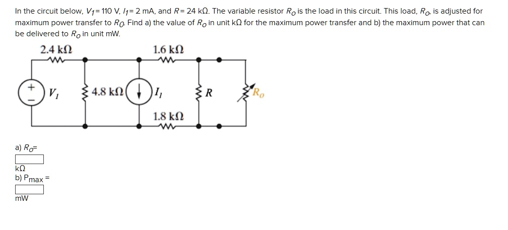 SOLVED: In the circuit below, V1 = 110 V, Iy = 2 mA, and R = 24 kÎ ...