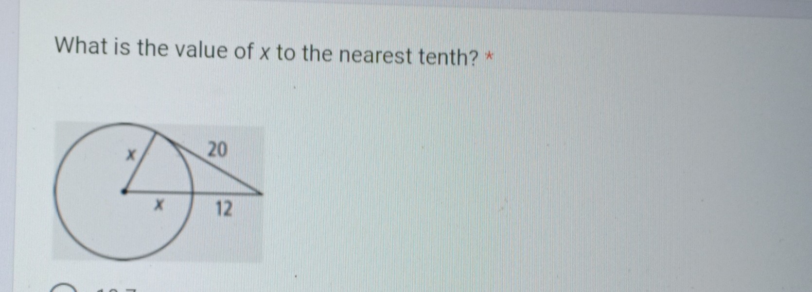What is the value of x to the nearest tenth?