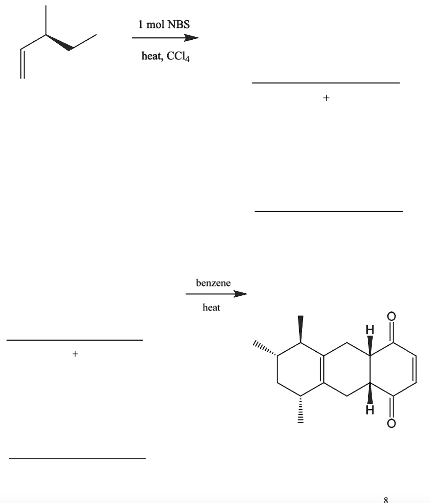 SOLVED: mol NBS heat; CCl4 benzene heat Immm