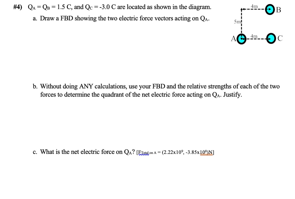 4 Qa Qb 15 C And Qc 30 C Are Located As S Solvedlib
