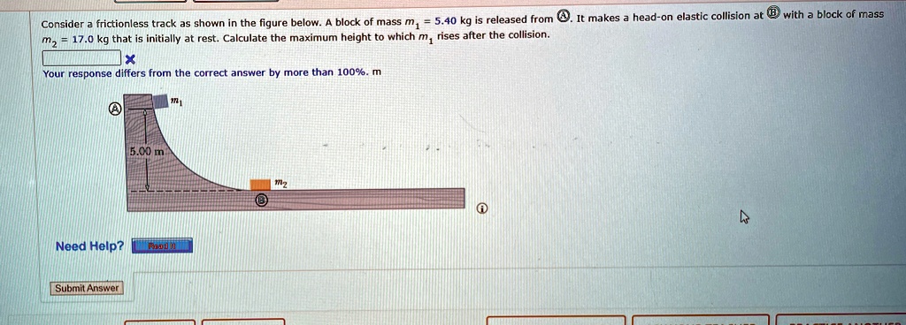 Consider a frictionless track as shown in the figure below. A block of ...