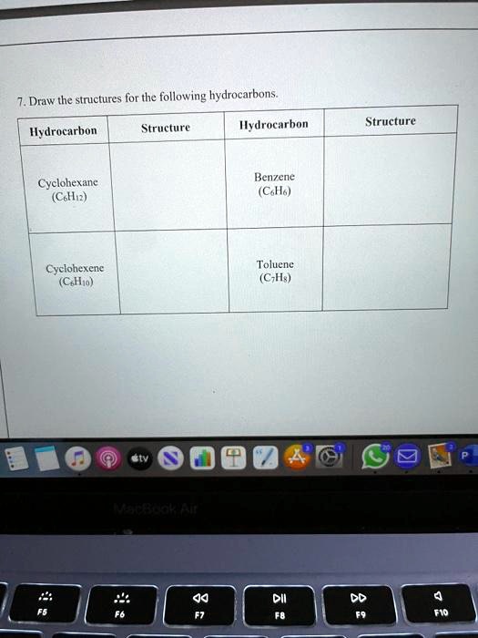 SOLVED: Draw the structures for the following hydrocarbons: Structure Hydrocarbon Hydrocarbon ...