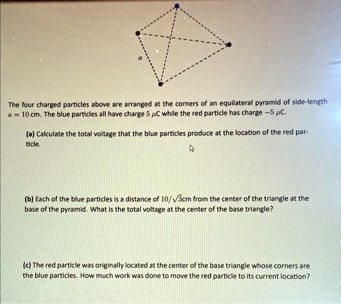 The four charged particles above are arranged at the corners of an ...