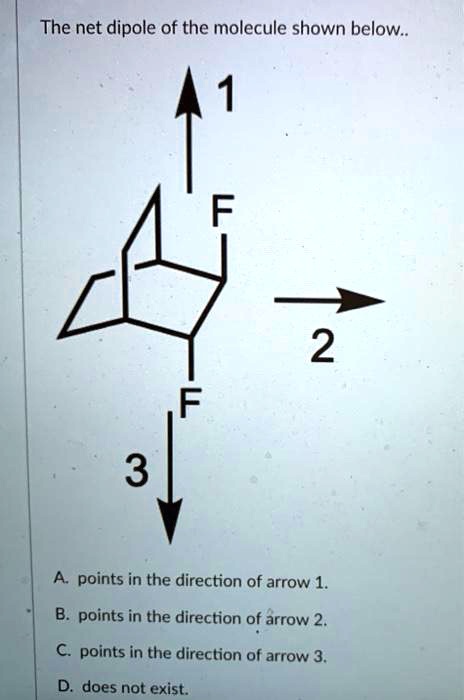 SOLVED: The net dipole of the molecule shown below 2 3 points in the ...