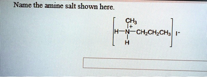 SOLVED: Name the amine salt shown here CHz H CHZCHzCHz