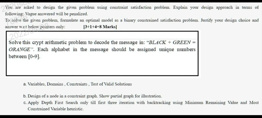 Solved You Are Asked Design The Given Problem Using Constraint