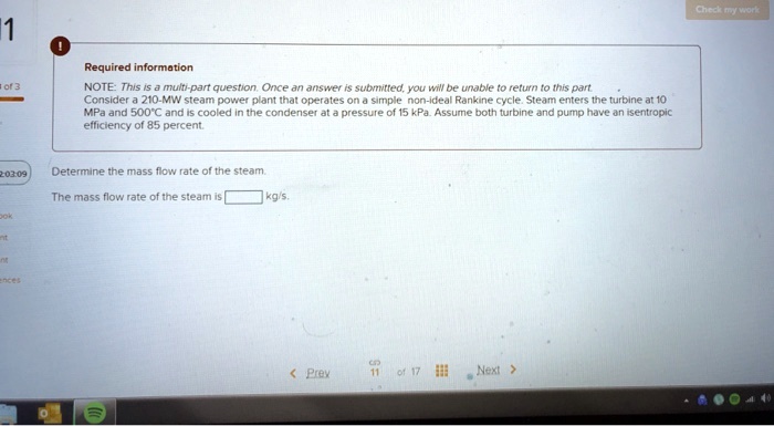 SOLVED: Consider a 210-MW steam power plant that operates on a simple ...