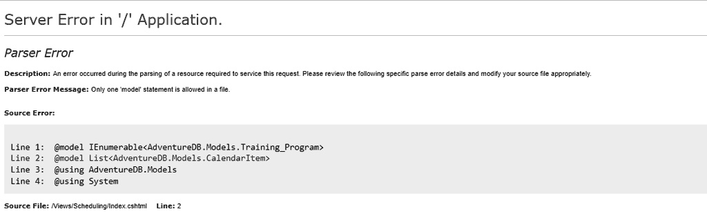 Solved Texts Asp Mvc C Vs 2019 Can You Please Help Me With This Error Model Ienumerable